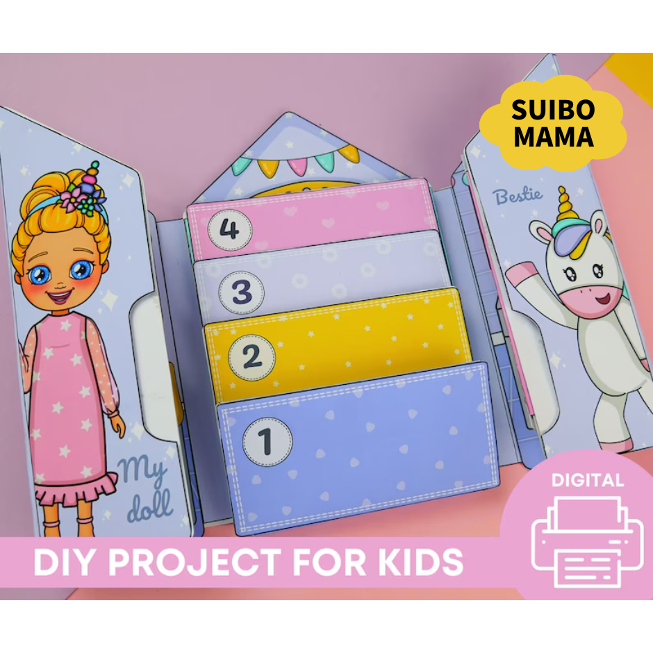 A441 – [PDF] DIY project for Kids Unicorn Dollhouse Busy Book 19 pages ...
