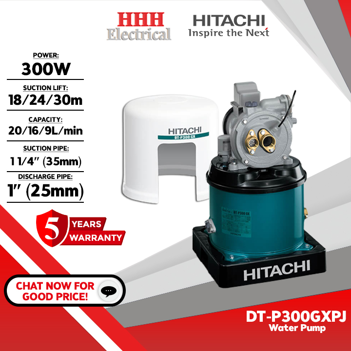 HITACHI WATER PUMP 300W DOUBLE BARREL DT-P300GXPJ / WT-P200XS 200W / WT ...