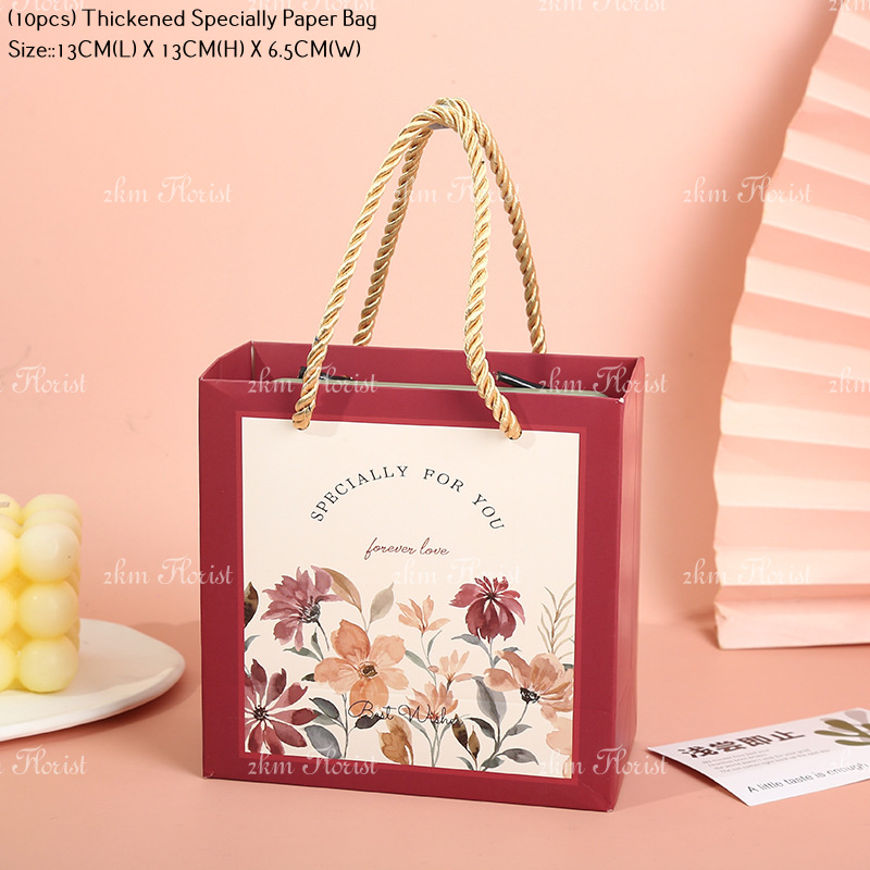 MACAROON TOTE BAG Rectangular Shaped Flower Paper Chain Handle Doorgift ...