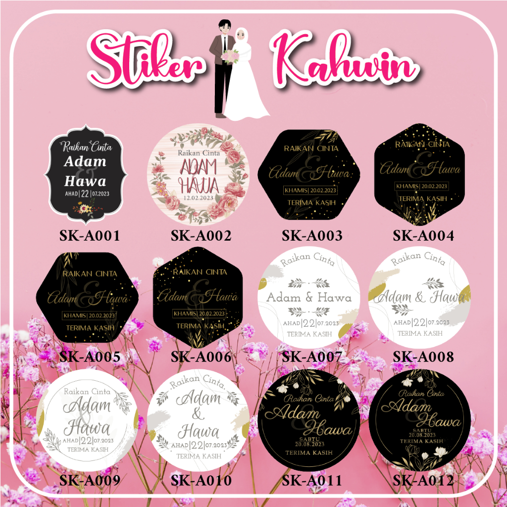 STICKER KAHWIN DOORGIFT 🔥STIKER KAHWIN CUN🔥 NEW DESIGN!! 🔥TEMPAH STIKER ...