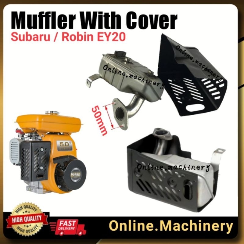 Heavy Duty Subaru / Robin EY20 Muffler with Cover Set Exhaust Pam Air ...