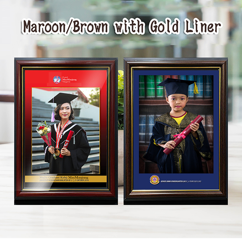 Maroon/Brown Frame 8R 8RW A4 Photo Plexiglass Frame | Certificate Frame ...
