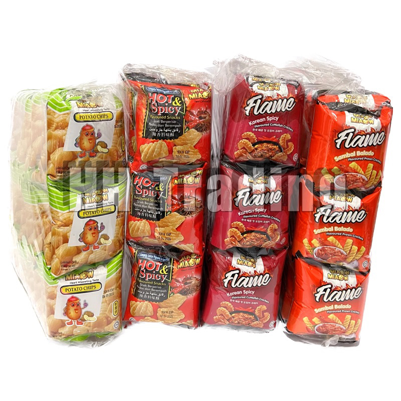 10g x 30’s MIAOW MIAOW SNACK / FLAME CRACKERS [POTATO CHIPS / HOT&SPICY ...