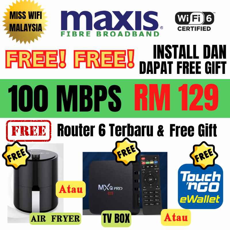 𝐌𝐀𝐗𝐈𝐒【100Mbps】RM 129 +【FREE 𝐆𝐈𝐅𝐓/𝐓𝐍𝐆】 Unlimited Data | Shopee Malaysia