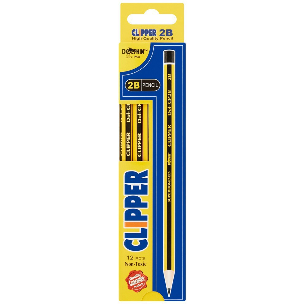 DOLPHIN PENCIL 2B CLIPPER (YELLOW) (12'S) | Shopee Malaysia