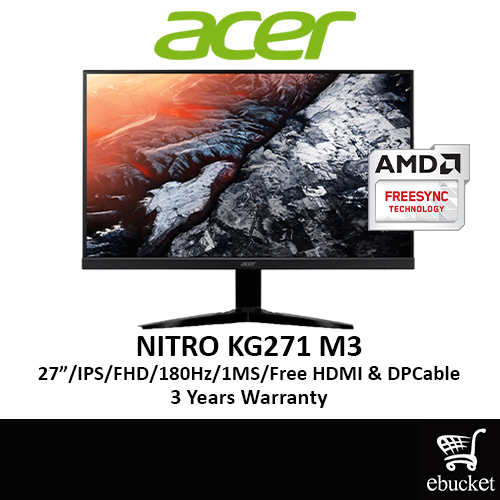 Acer Nitro KG271 M3 FHD IPS 180Hz Gaming Monitor (27") KG271 | Shopee ...