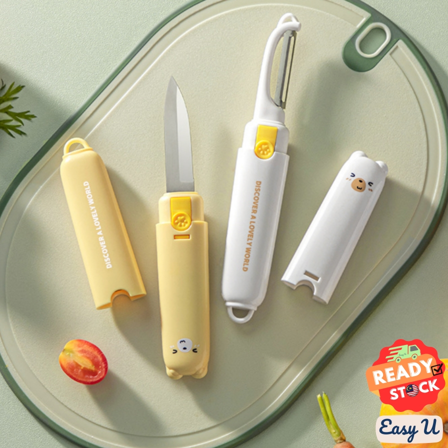 Cute Animal Kitchen 2 in 1 Portable Peeler Fruit Knife Apple Peeler ...