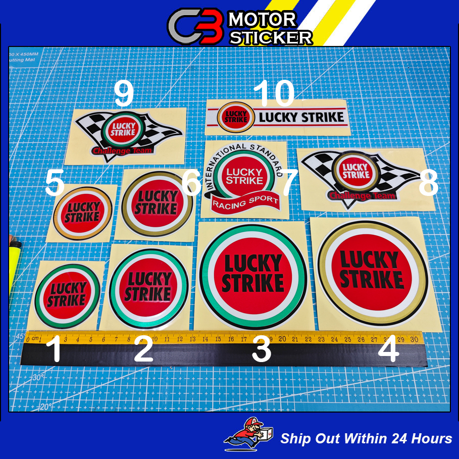 Sticker Lucky Strike Sticker Cutting Overlapping Pantul Cahaya / R69 ...