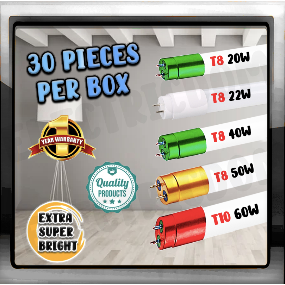 OFFER🌟(1BOX-30PCS)T8 4FEET LED TUBE 60W,50W,40W,22W T8 LED TIUB [60W ...