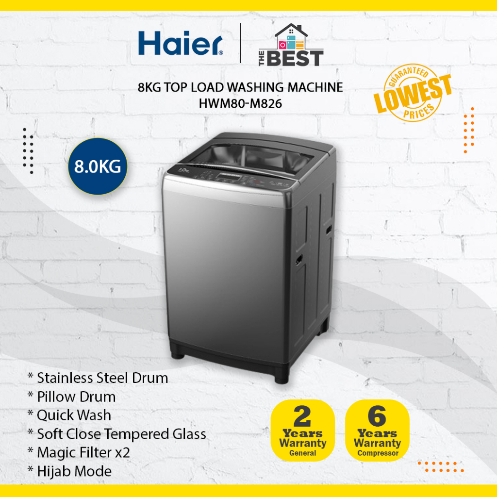 Haier (8KG) Top Load Washing Machine HWM80-M826 | Shopee Malaysia