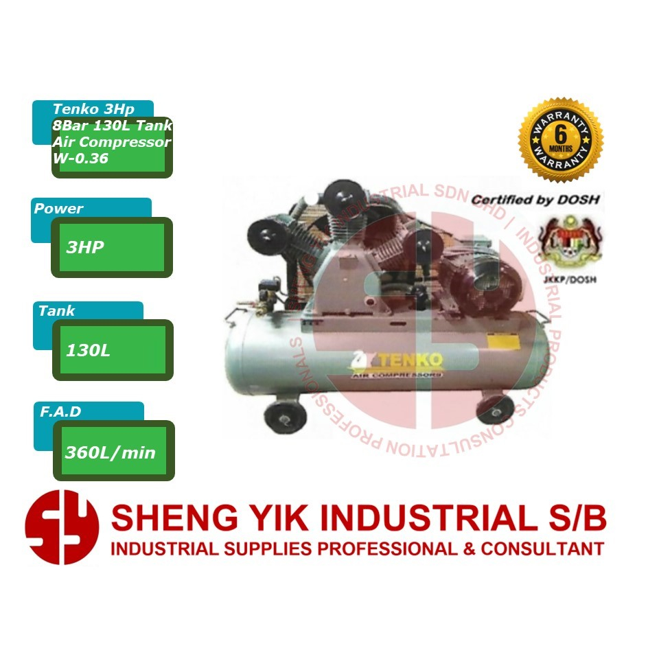 SYI TENKO 3HP 8BAR AIR COMPRESSOR v-0.25 | Shopee Malaysia