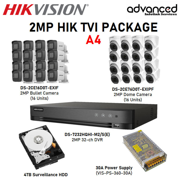 Hikvision CCTV 2MP HIK TVI 32 Channel Package A4 | Shopee Malaysia