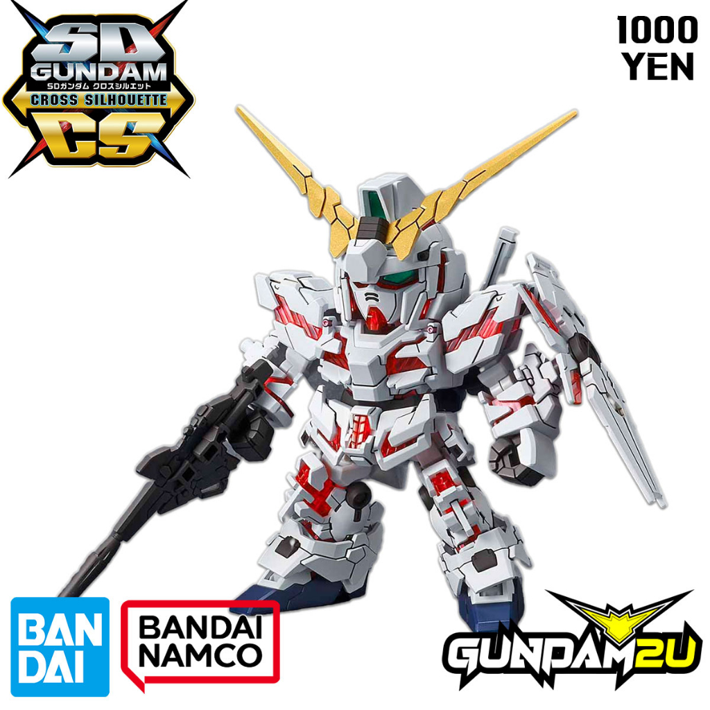 BANDAI SDCS Gundam Unicorn Destroy Mode - SD Cross Silhouette Gundam UC Unicorn Plastic Model ...