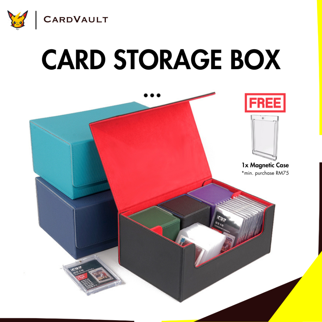 PU Leather Magnetic Card Storage Box - Toploader Case Protector 卡砖卡夹收纳盒 ...