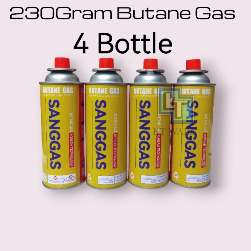 KT WARE 4 bottle Liquefied Butane Gas Cartridge 230g MADE IN KOREA (4 ...