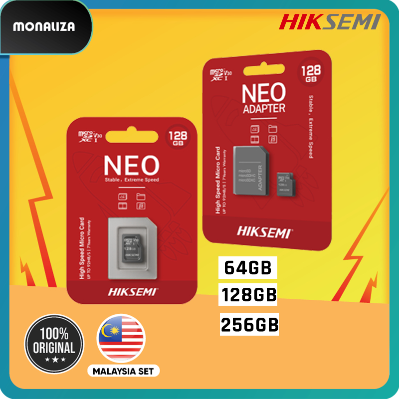 Hiksemi Neo Adapter MicroSDHC Class 10 With Adapter - 256GB/128GB/64GB | Shopee Malaysia