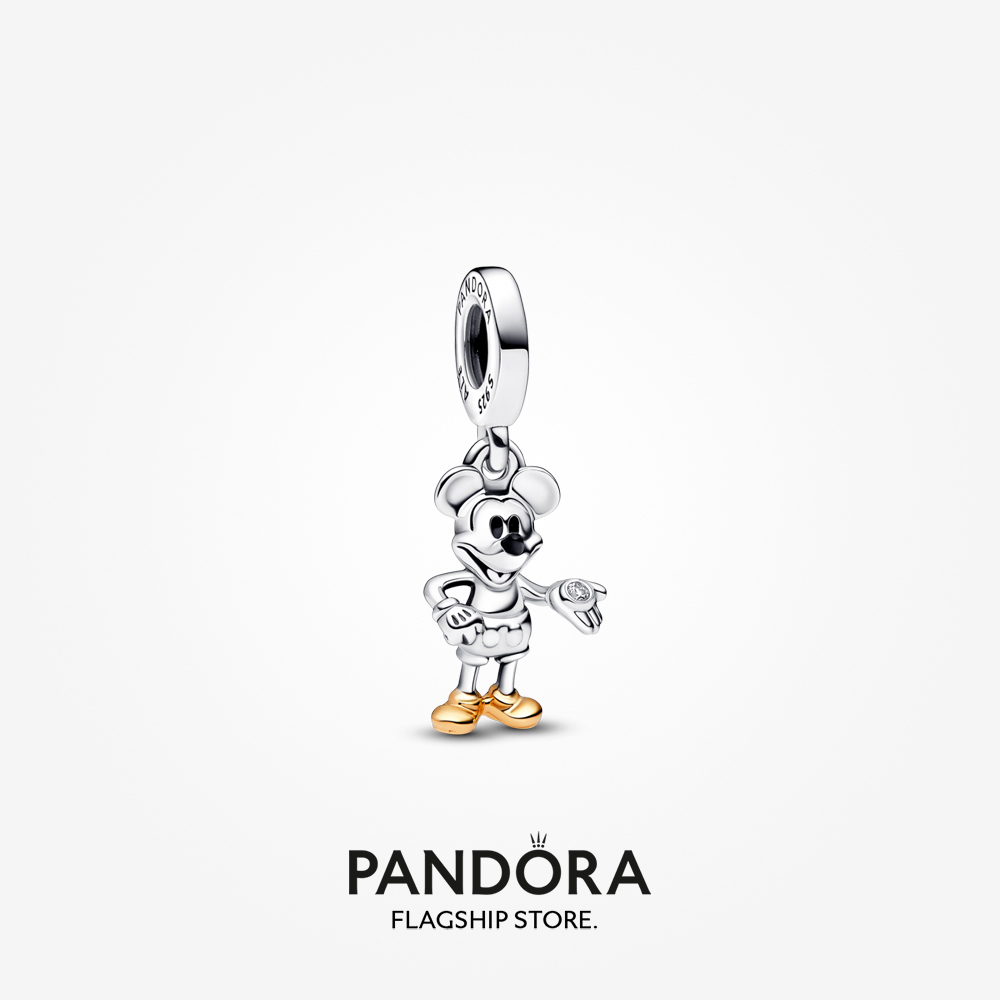 Pandora Disney 100th Anniversary Mickey Mouse Lab-grown Diamond Dangle ...