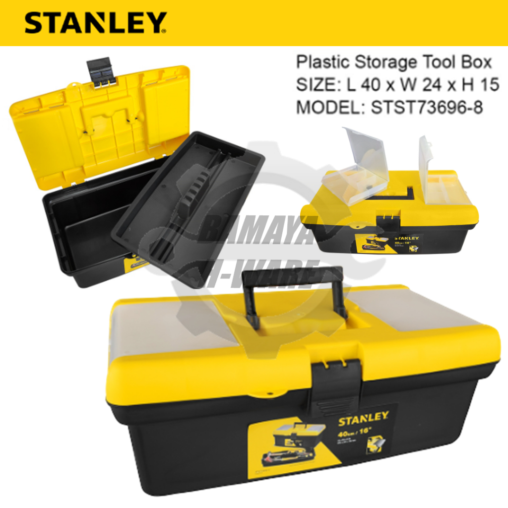 ORIGINAL Stanley Plastic Storage Tool Box 40CM (STST73696-8) 16 ...