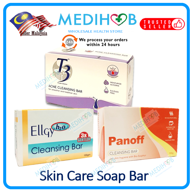 Panoff Cleansing Bar Soap /T3 Acne Cleansing Bar / Ellgy H2O Cleansing ...