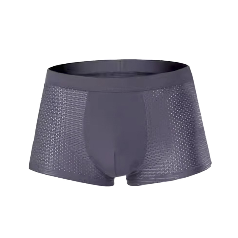 《Mega Deal》Mesh Men Solid Breathable Comfortable Bamboo Fiber Boxer ...