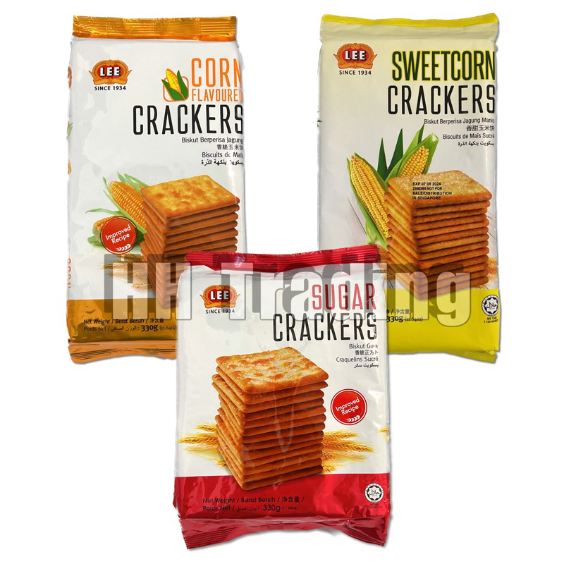 360g LEE SUGAR / SWEETCORN / CORN FLAVOURED CRACKERS BISCUIT | Shopee ...