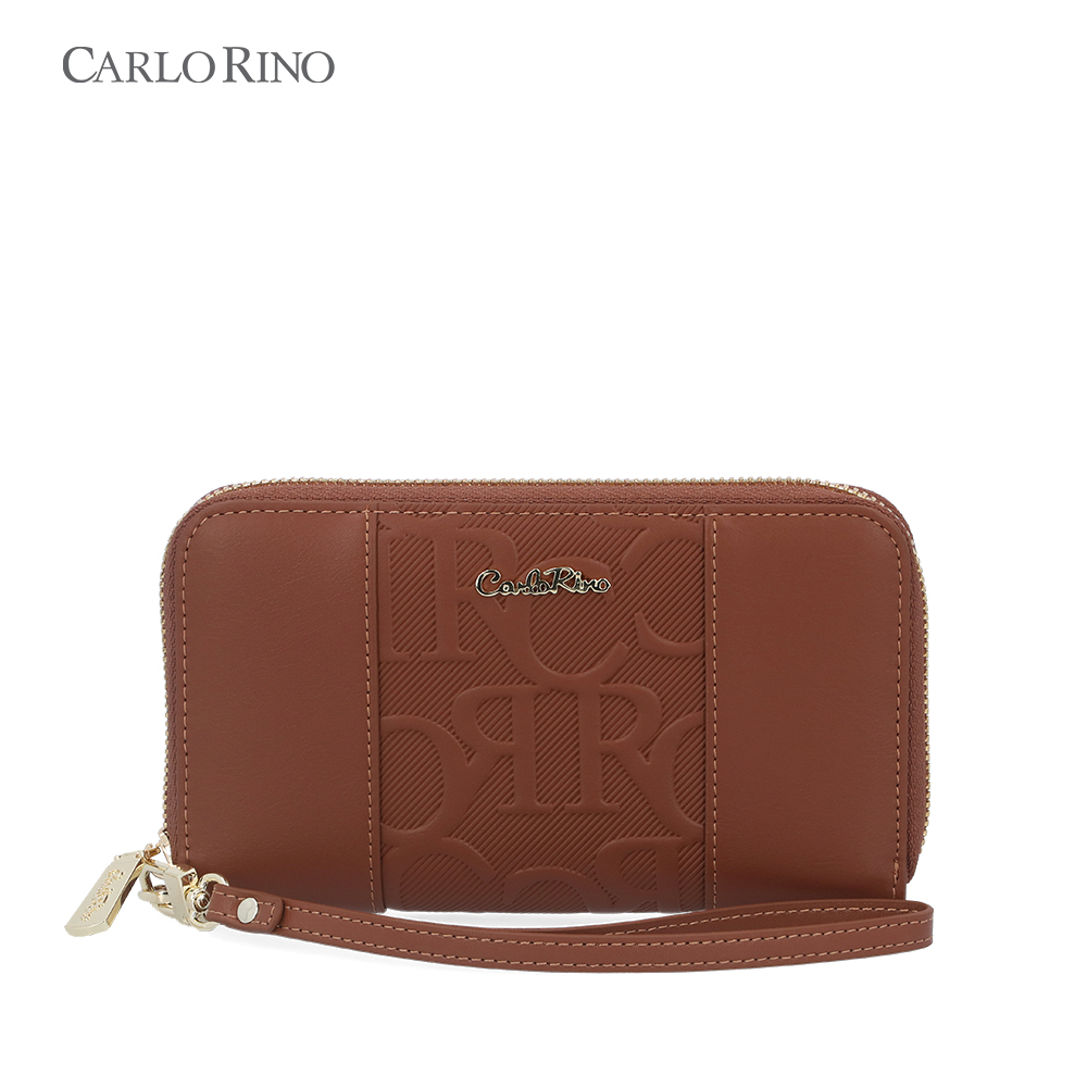 Carlo Rino Medium Brown Gabrielle Zip-Around Wallet | Shopee Malaysia