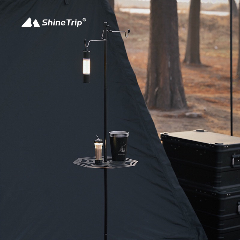 Shinetrip Lantern Pole Lamp Pole Double Head Table Bracket Type - Black ...