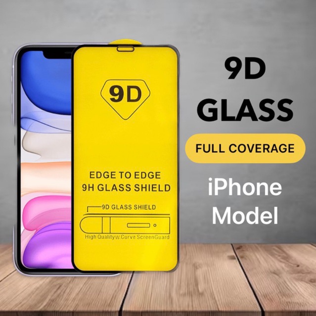 9D FULL TEMPERED GLASS IP15 14 MAX 13 12 6 6S 6P 7 7PLUS 8 8PLUS XS XR ...