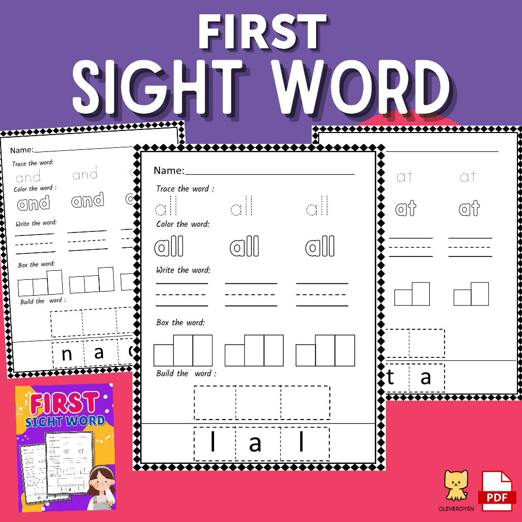 [PDF] First Sight Word Worksheet for Kids 4 to 6 years old printable ...