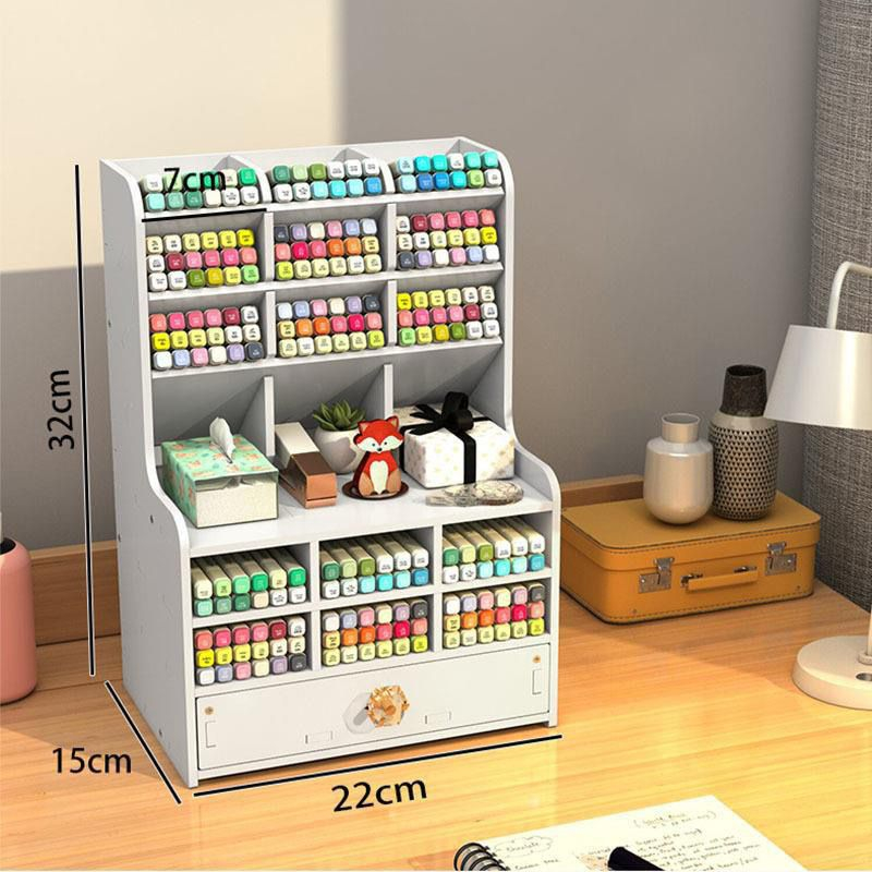 Wooden Stationary Storage Rack Pen Holder Box Rak Alat Tulis Rak Pen ...