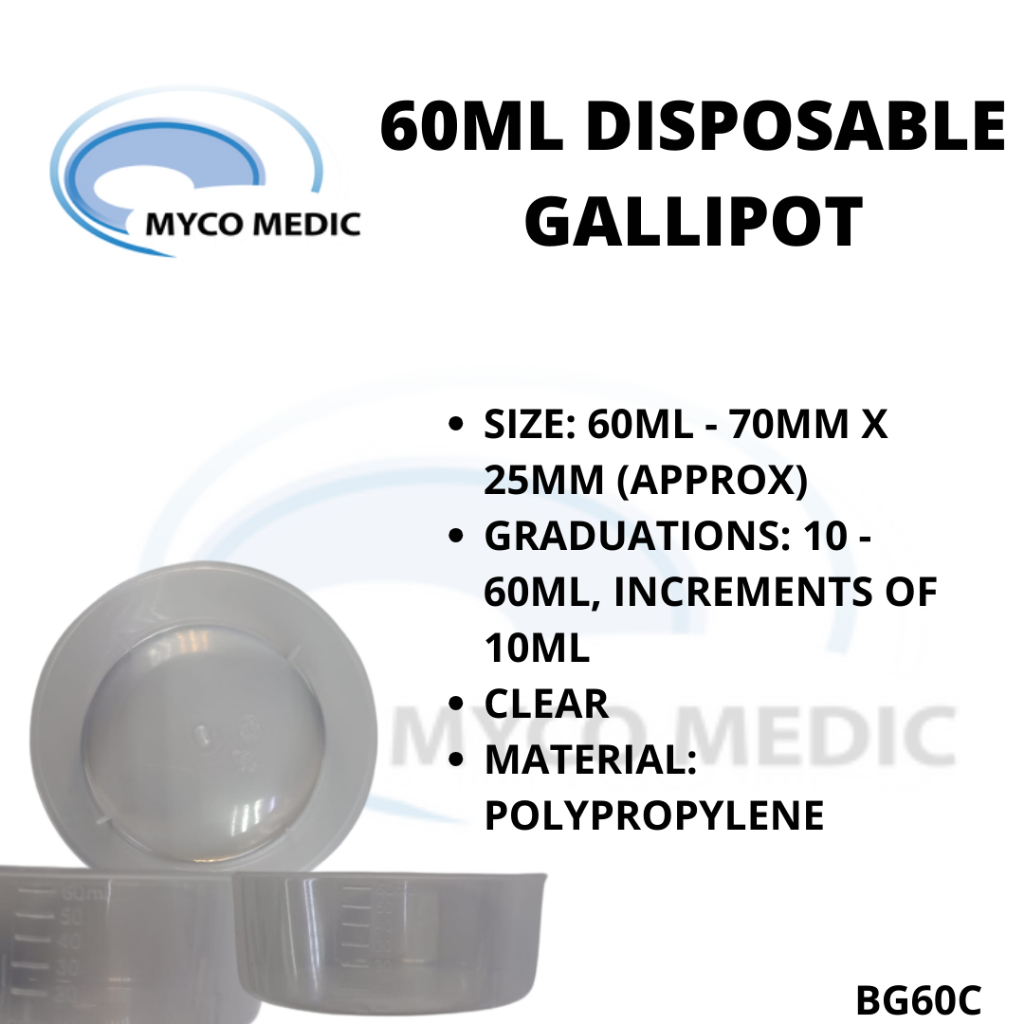 60ML DISPOSABLE GALLIPOT | 150ML DISPOSABLE GALLIPOTS | CLEAR ...