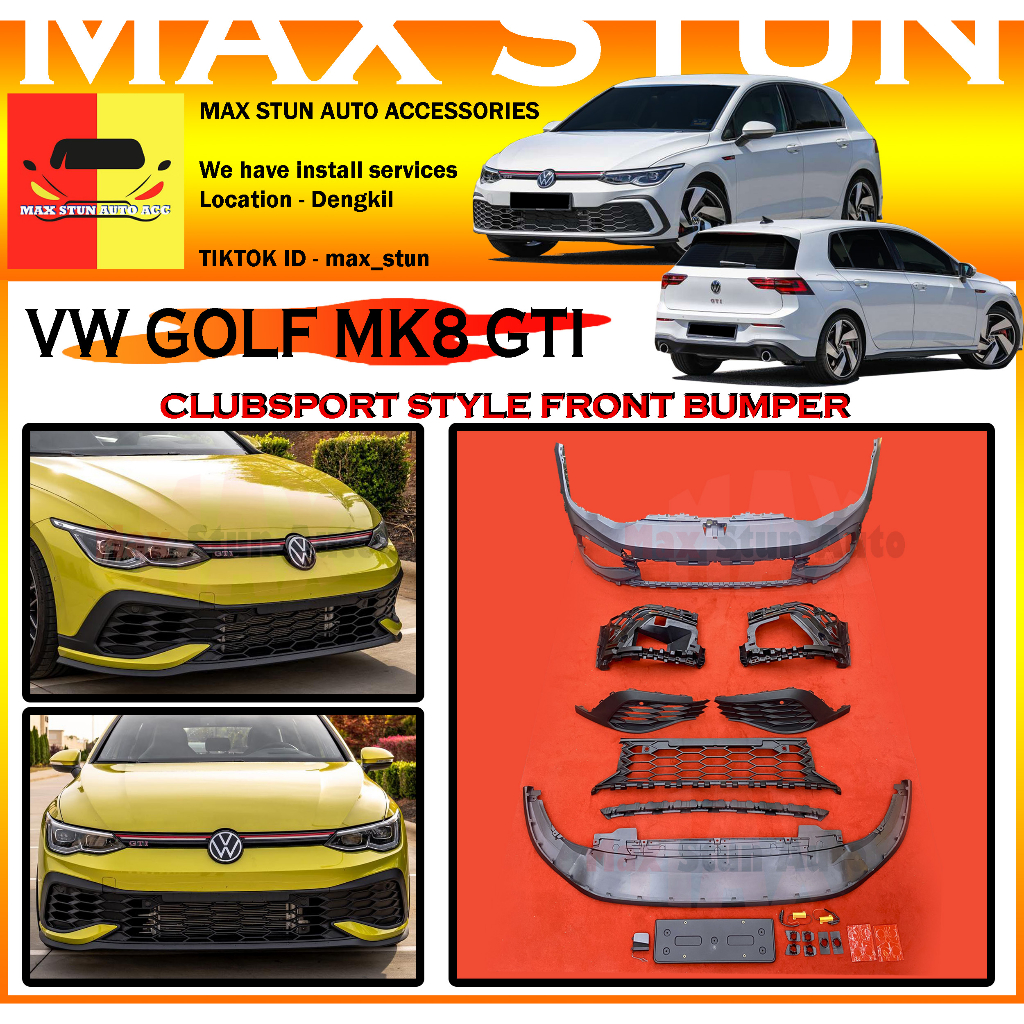 VOLKSWAGEN GOLF MK8 CLUBSPORT FRONT BUMPER DEPAN CS STYLE VW GOLF 8 GTI ...