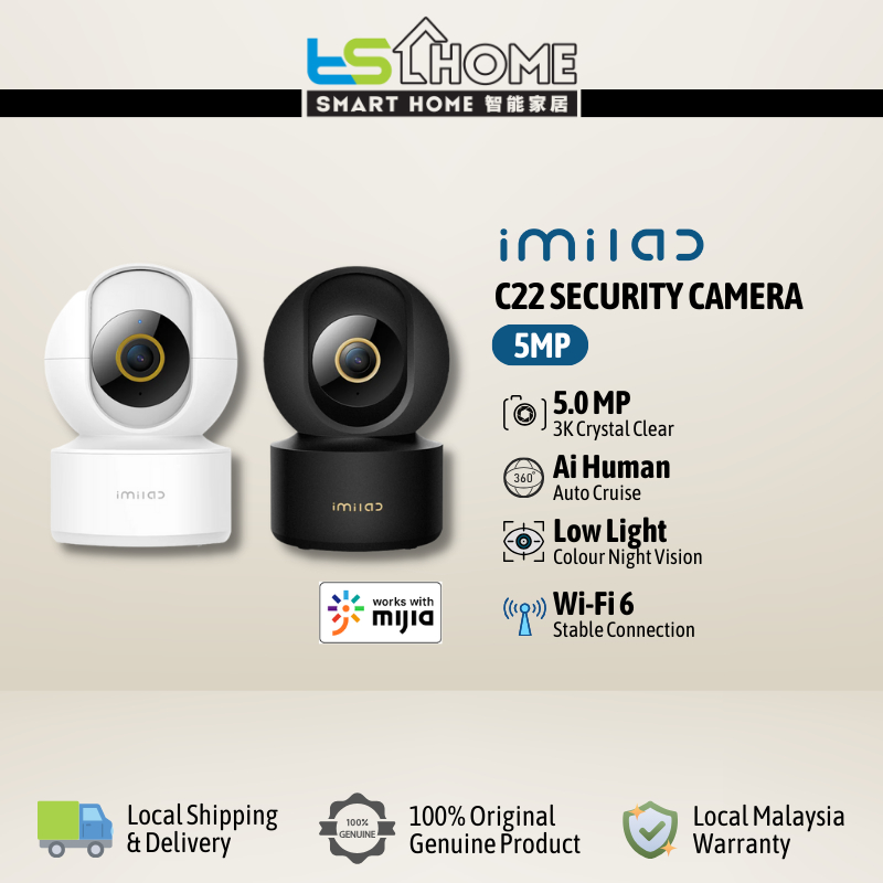 【Official】Imilab C22 Home Security Camera 5MP Smart WiFi 6 CCTV Colour ...