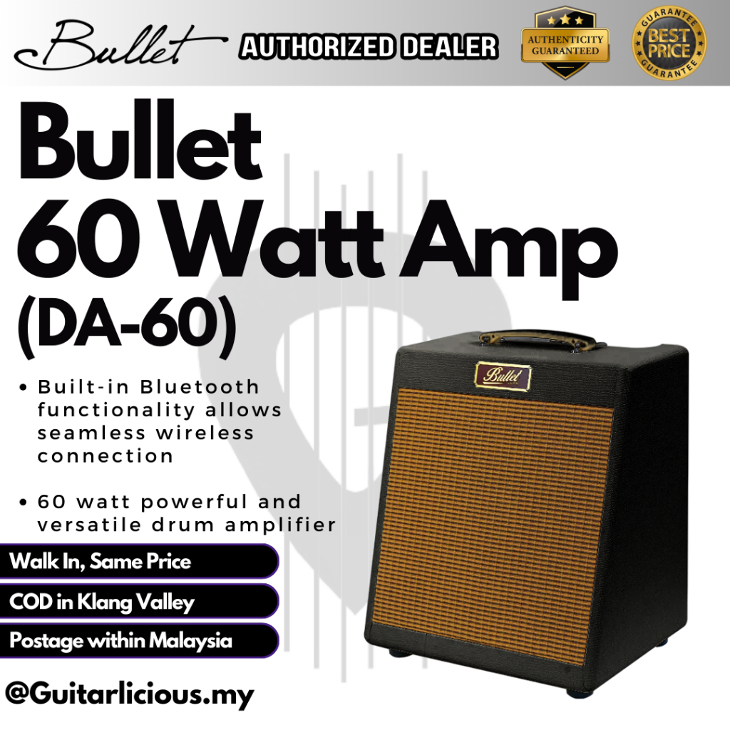 Bullet DA-60 60watt Electronic Drum Amplifier with Bluetooth and 3 ...