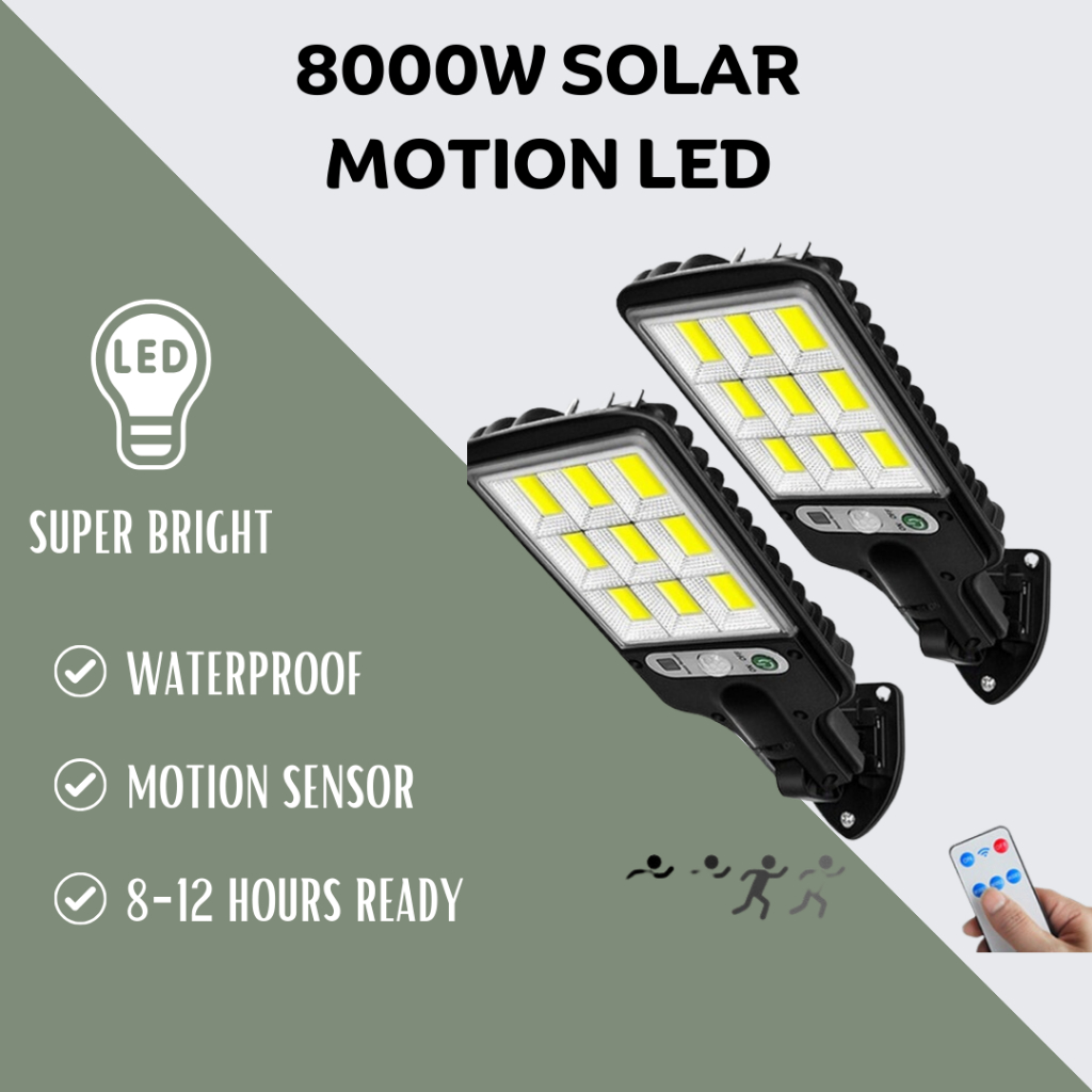 8000W Solar Light Lampu LED Solar Street Solar Light Outdoor Lighting Motion Sensor Light Remote ...