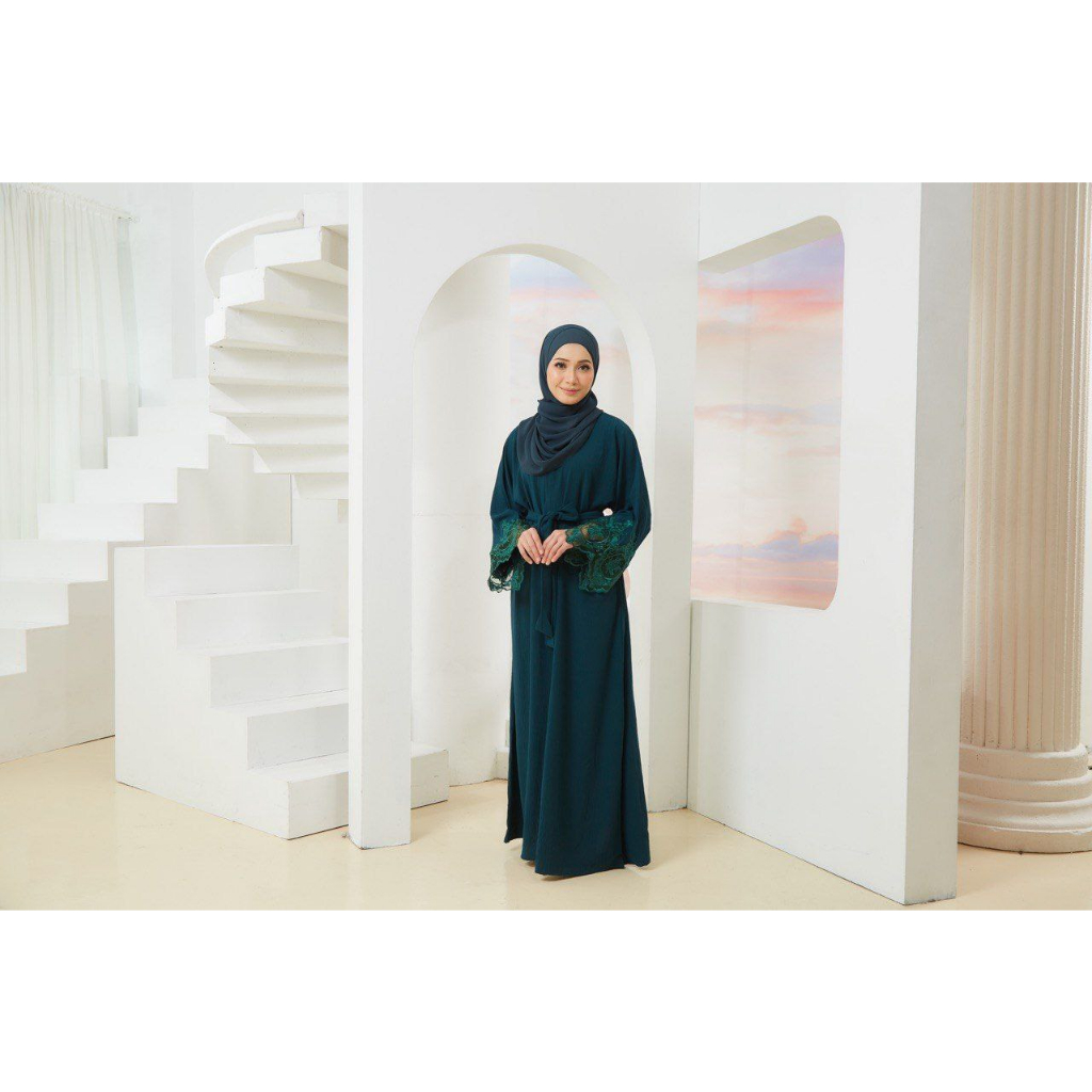 Abaya Saudi HANEESYA ironless by NUR GALLERY 📍 jubah abaya lace plain ...