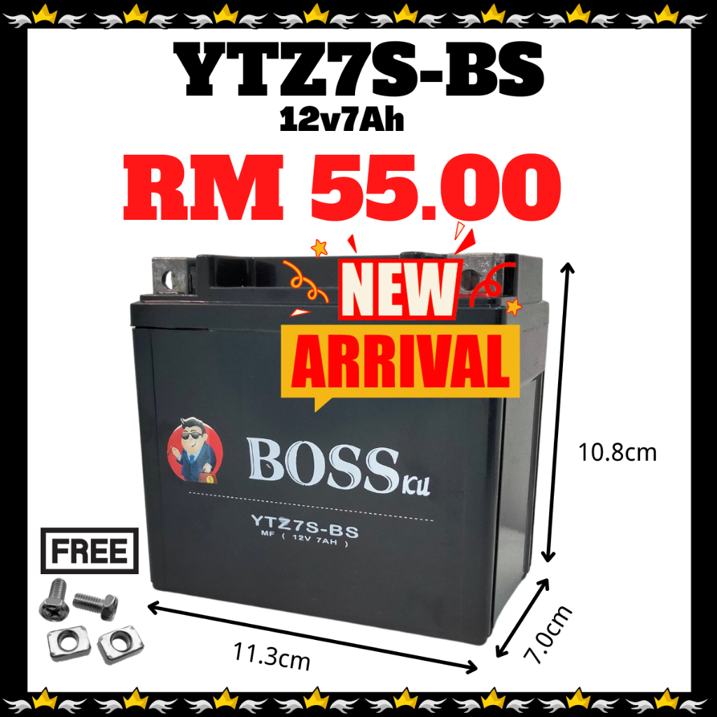 BOSSku YTZ7S-BS YTZ7S YTZ7 YTZ7V (YT6B YTZ6V)Motorcycle Battery RS150 ...