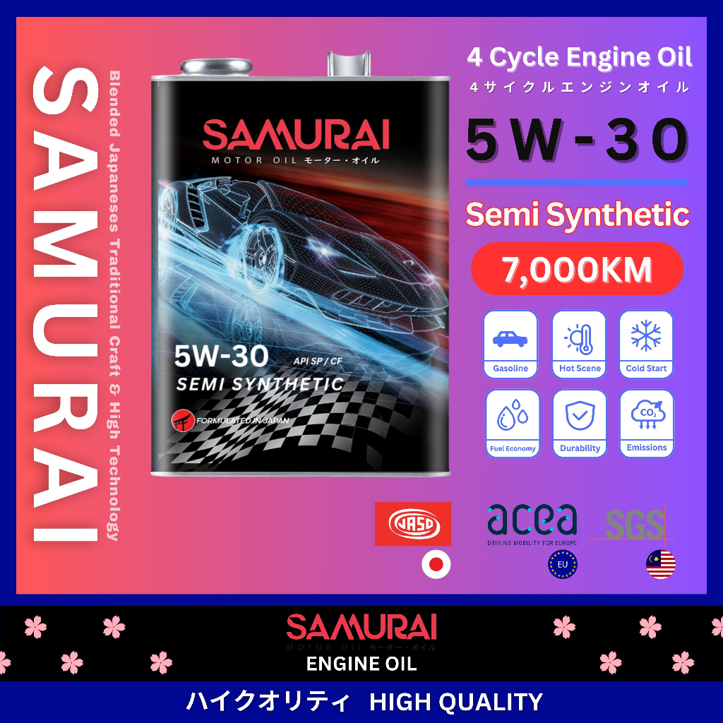 Samurai Japan Engine Oil Semi Synthetic 5W30 API SP/CF Perodua Proton ...