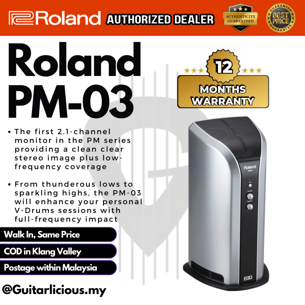 Roland PM-03 Personal Drum Monitor Amplifier Speaker , 30-watt ( PM03 ...