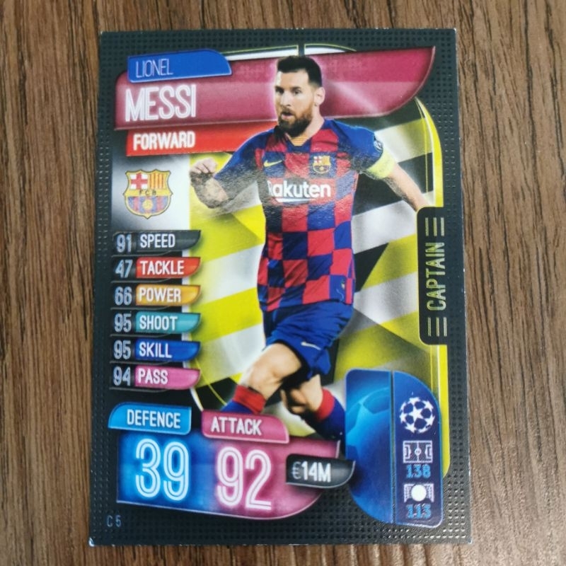Topps Match Attax UCL 2019/20 Messi Card (Base, Captain, MVP, UCL ...