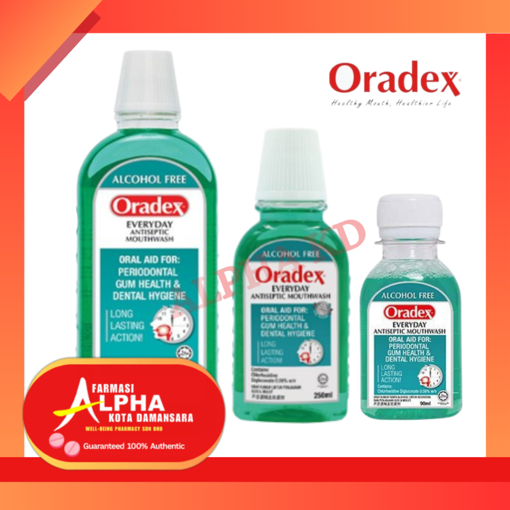 Oradex Everyday Antiseptic Mouthwash 90ml / 250ml / 750mL | Shopee Malaysia