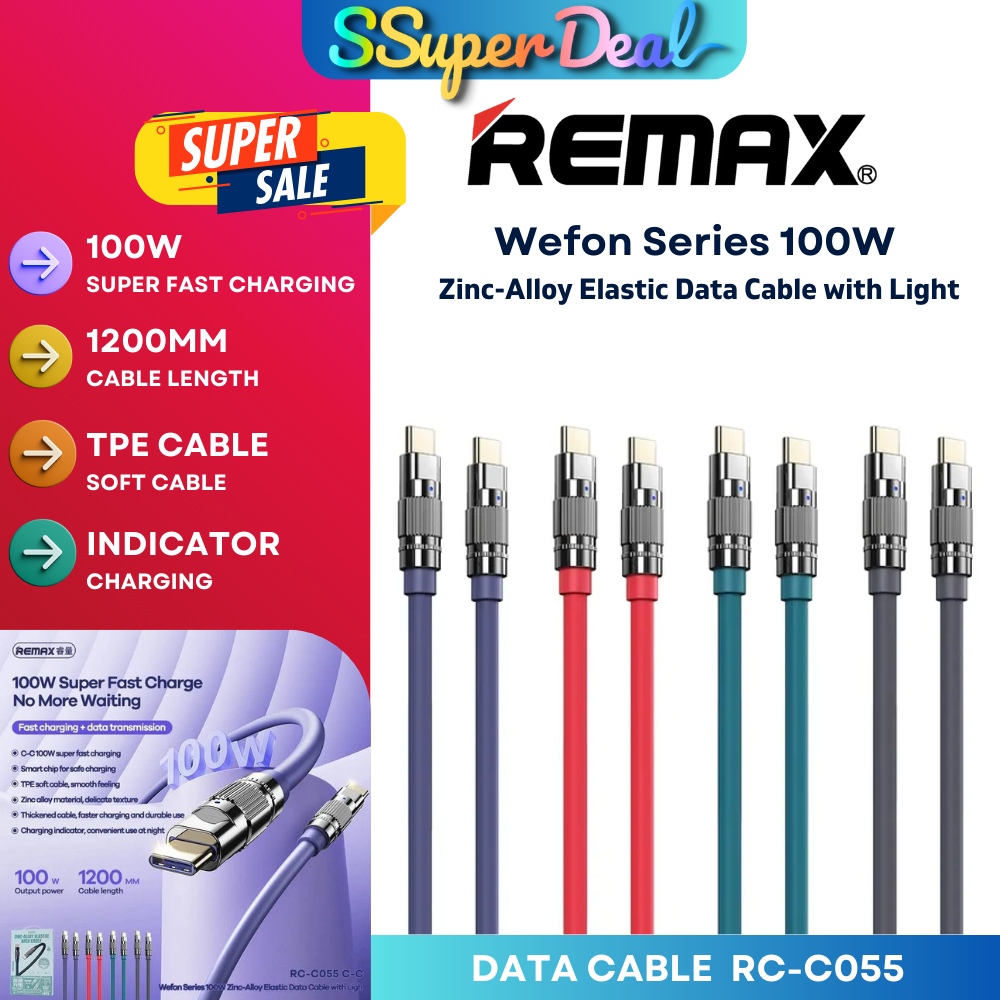 REMAX Wefon Series 100W RC-C055 Zinc-Alloy Elastic Data Cable with ...