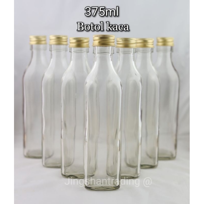 [48pcs黄酒] 375ml Square glass bottle /botol kaca madu/honey bottle/botol ...