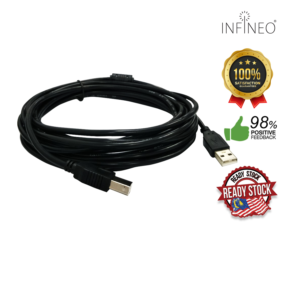 USB 2.0 High Speed Printer Cable A to B Male (5 meter) | Shopee Malaysia