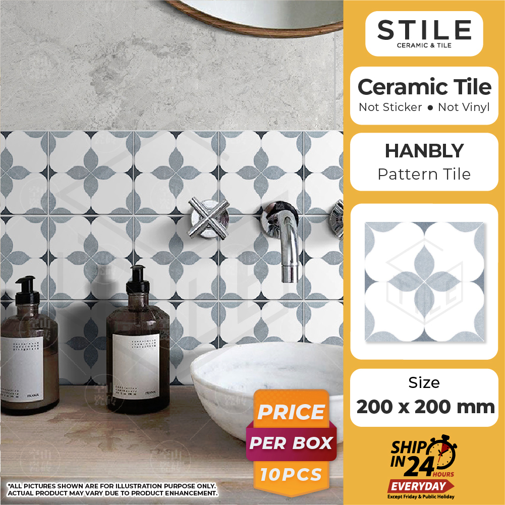 [REAL TILE]10PCS HANBLY PATTERN TILES/MOZEK/CERAMIC TILES/MOZEK DAPUR ...