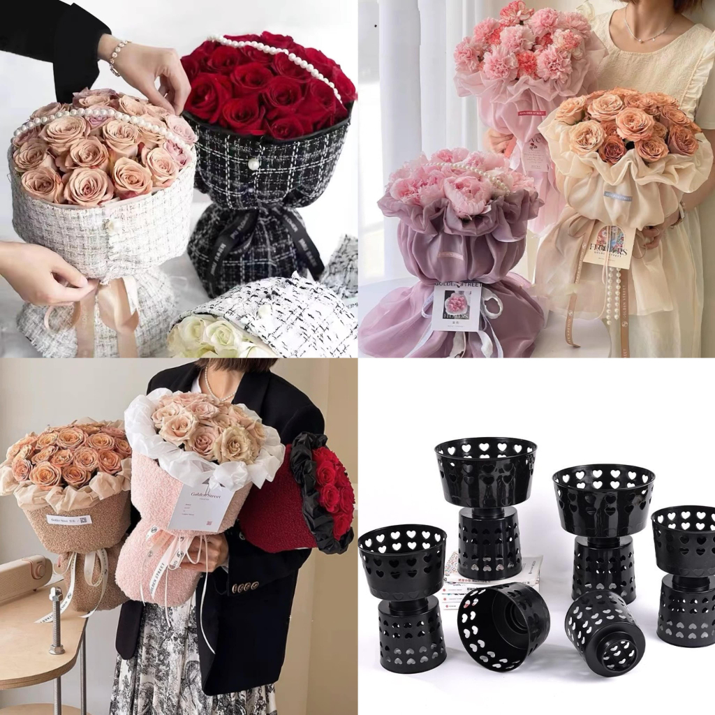 FABRIC CLASSIC Checked Flower Wrapping Paper Bouquet Gift Florist Wrap ...