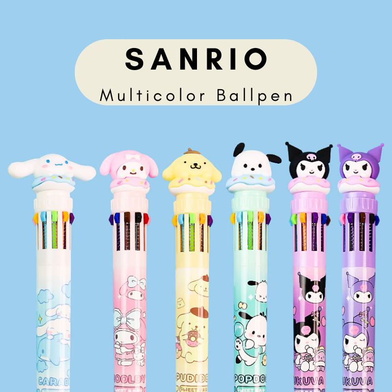 1pc Sanrio Character Pen10 Colors 0.5mm Colorful Ballpoint Pen Cute ...
