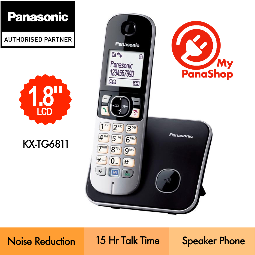 Panasonic Digital Dect Cordless Phone with Speaker Phone (Single Handset ) KX-TG6811 | Shopee ...