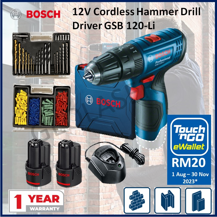 Bosch 12V GSB 120-LI GEN 2 Cordless Impact Drill FOR CEMENT BRICKWALL ...