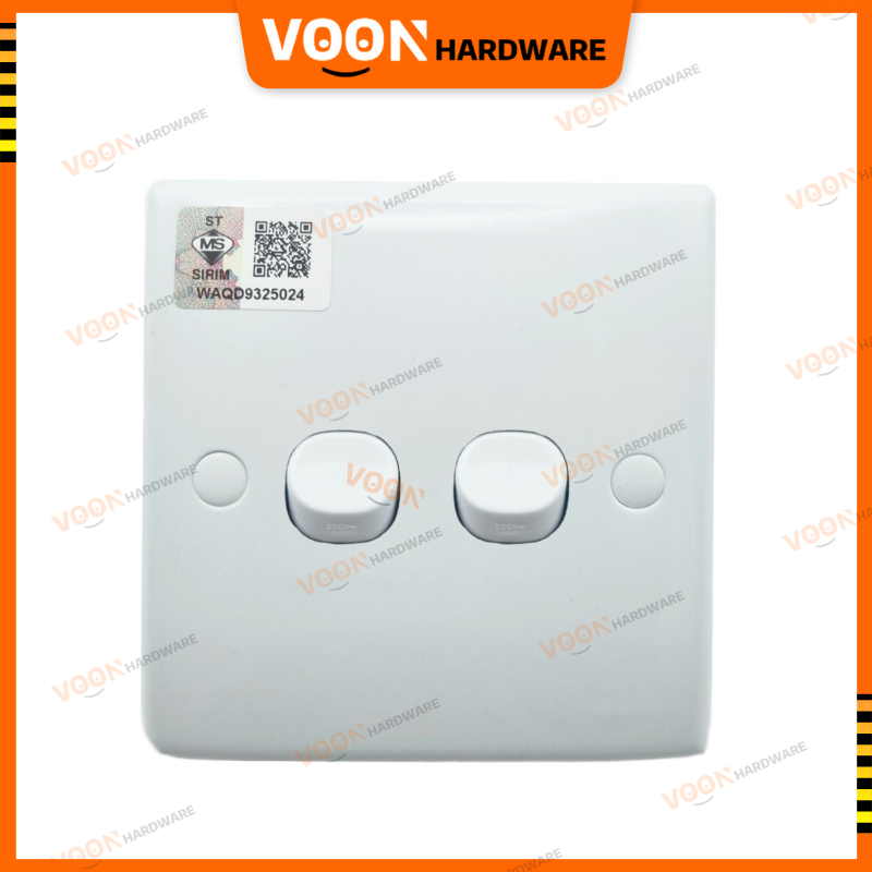 VOON [SIRIM] 2 Gang 1 Way Switch Socket Outlet Electric Wall Suis Soket ...